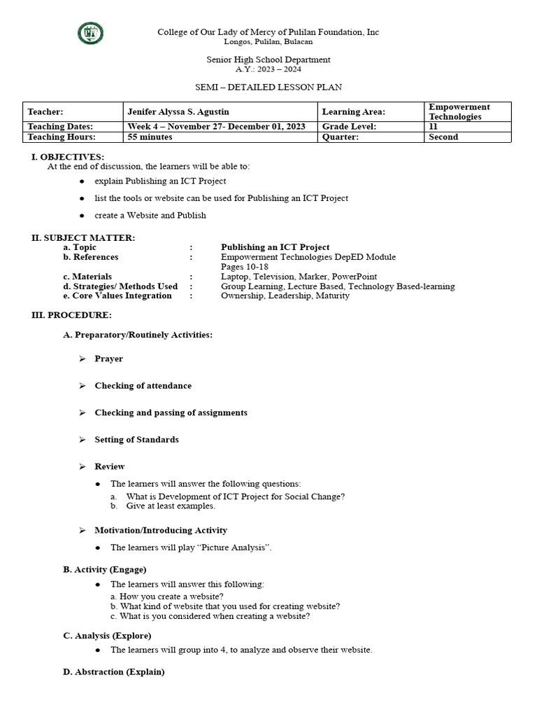 2nd EMTECH WEEK 4 | PDF | Educational Technology | Learning