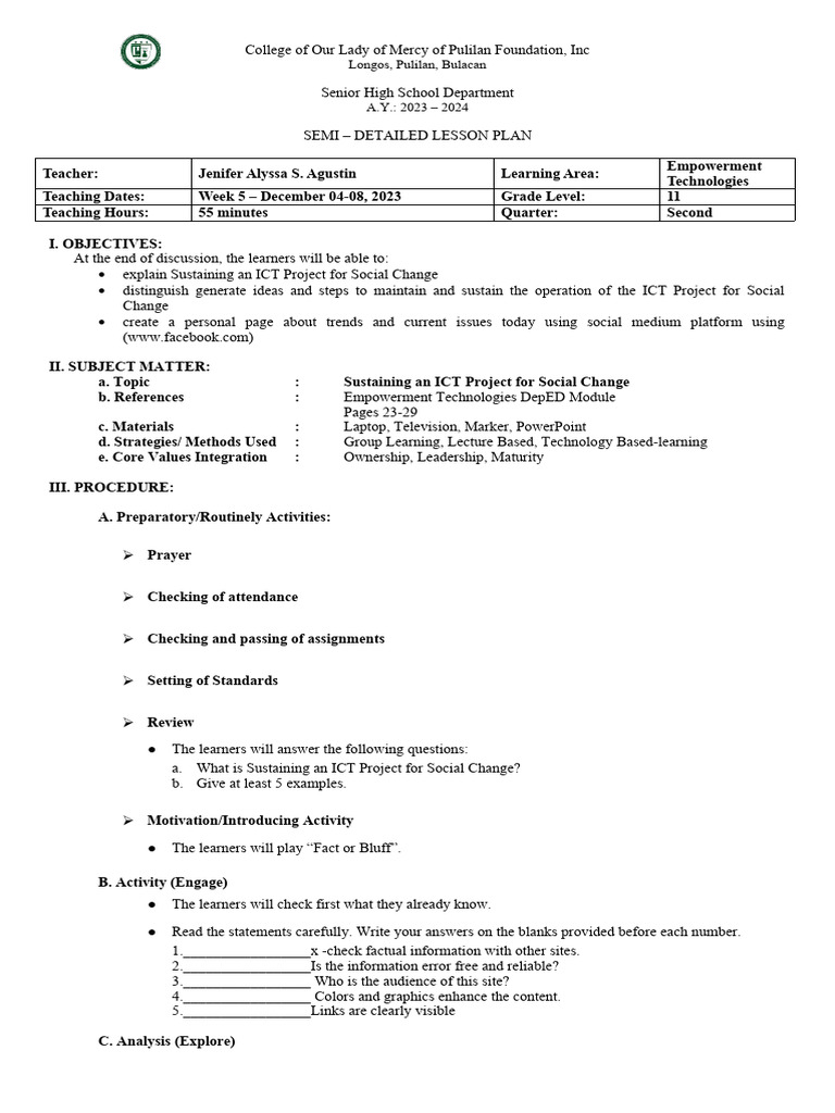 2nd-EMTECH-WEEK-5 | PDF | Educational Technology | Learning