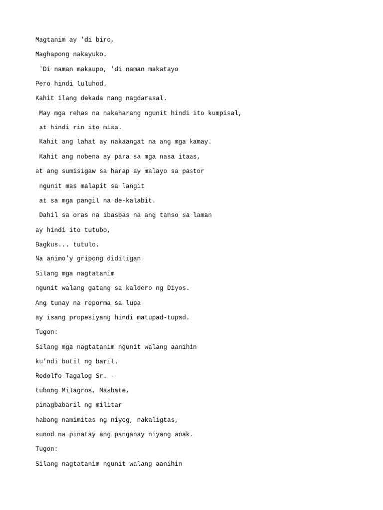 (Filipino) Isang Magsasaka Dalawang Panginoon (Spoken Word) - Jonel Revistual (DownSub - Com) | PDF