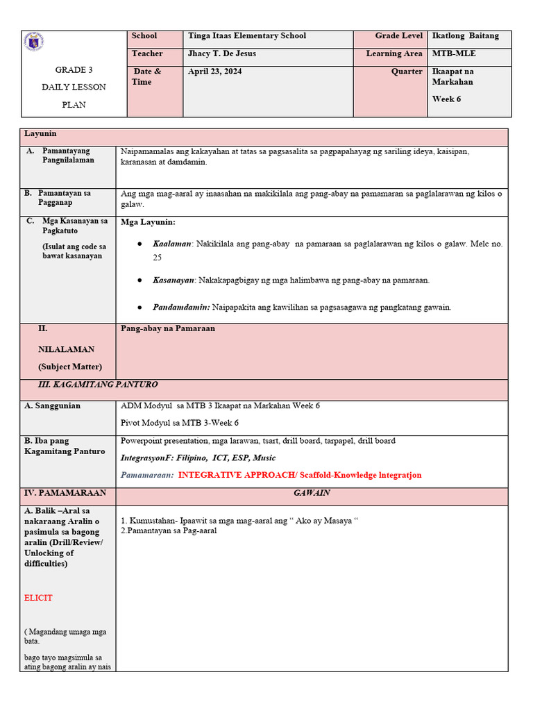 Cot-Mtb-Mle 3-Q4-W6 | PDF