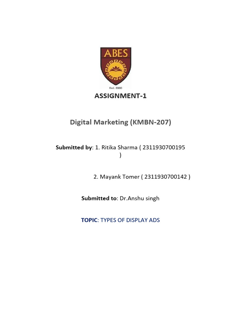 Ads Assignment-1 | PDF | Advertising | Pixel