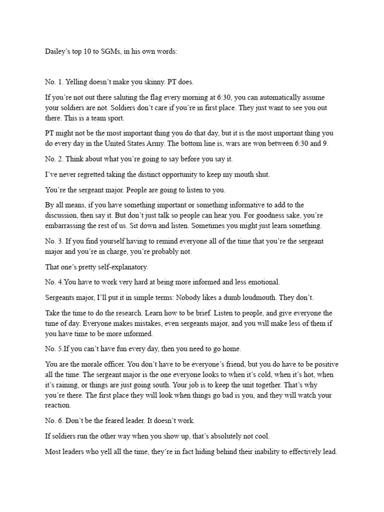 The Sergeant Major | PDF