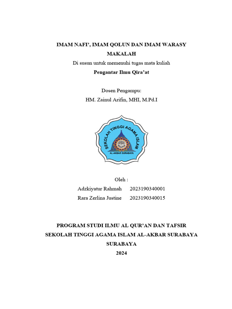 Biografi Imam Nafi' dan Muridnya | PDF | Agama & Spiritualitas