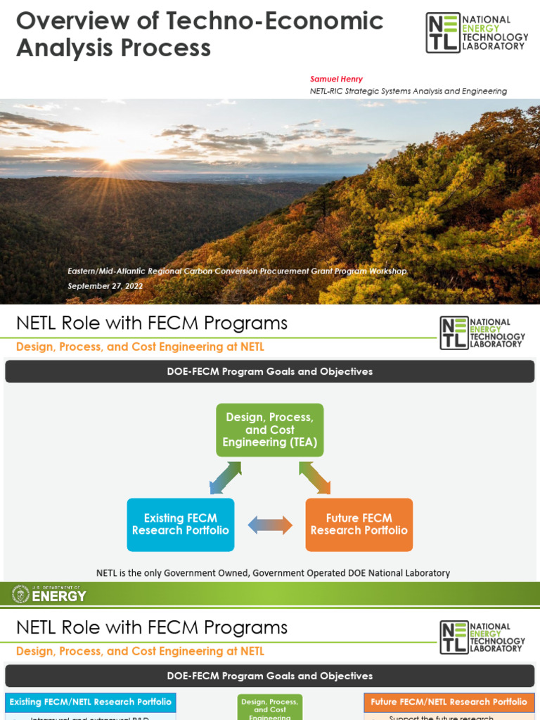 Henry - Overview of Techno-Economic Analysis Process | PDF | Life Cycle ...