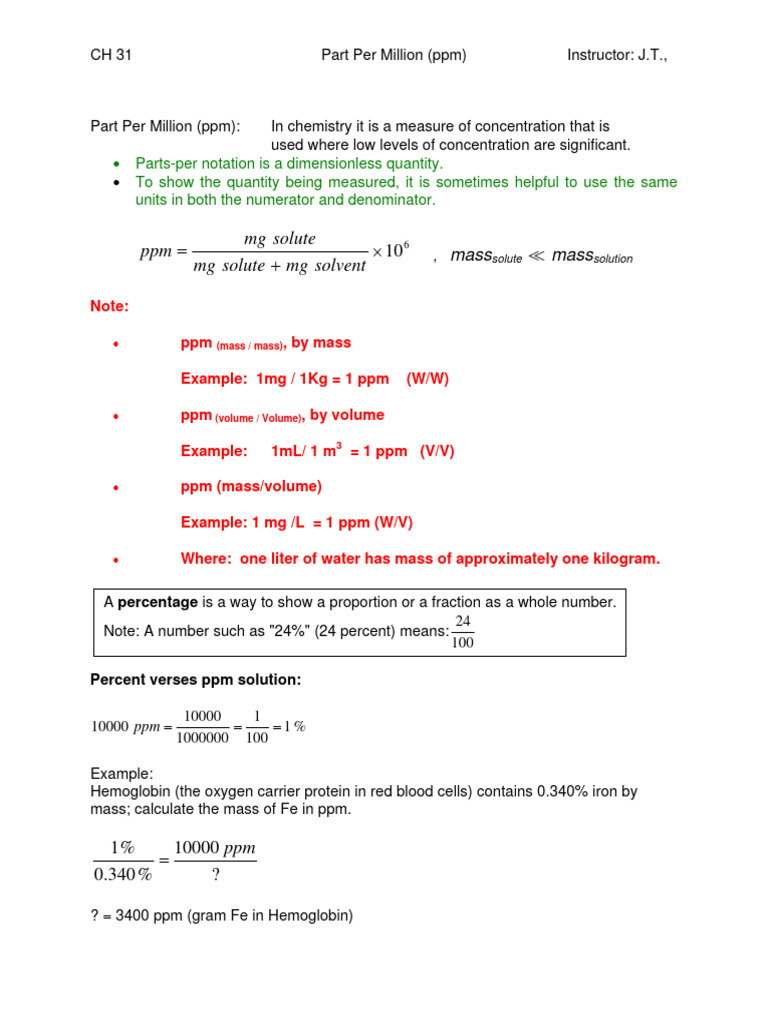 PPM DefineXX | PDF | Parts Per Notation | Analytical Chemistry