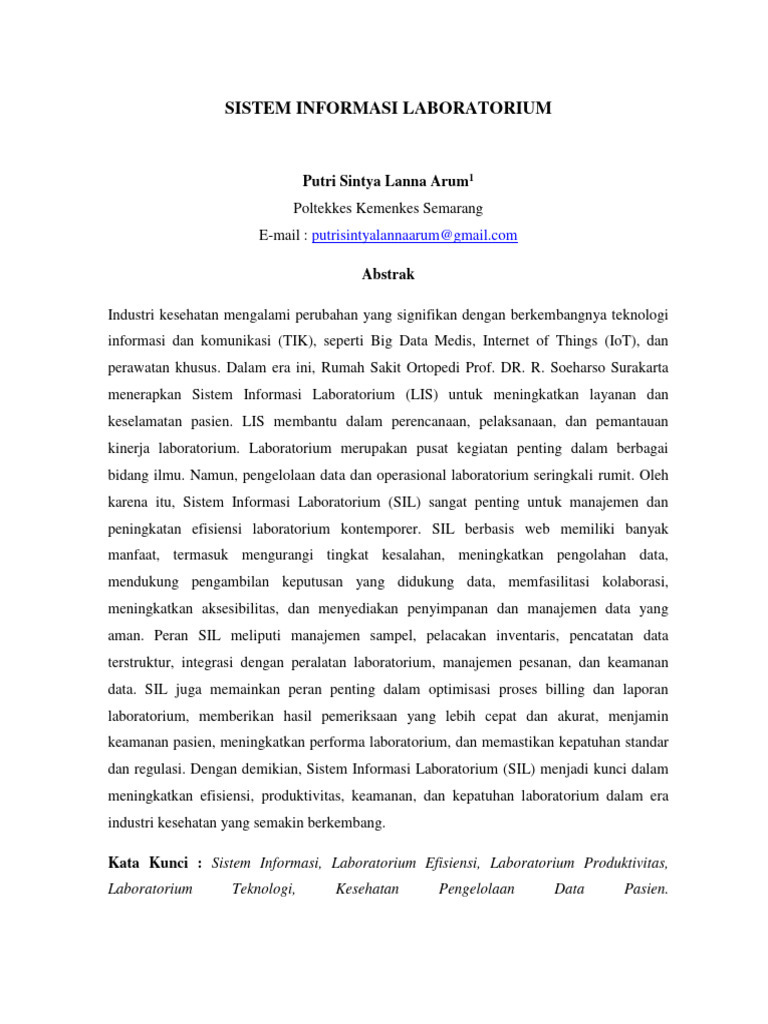 Sistem Informasi Laboratorium | PDF | Komputer