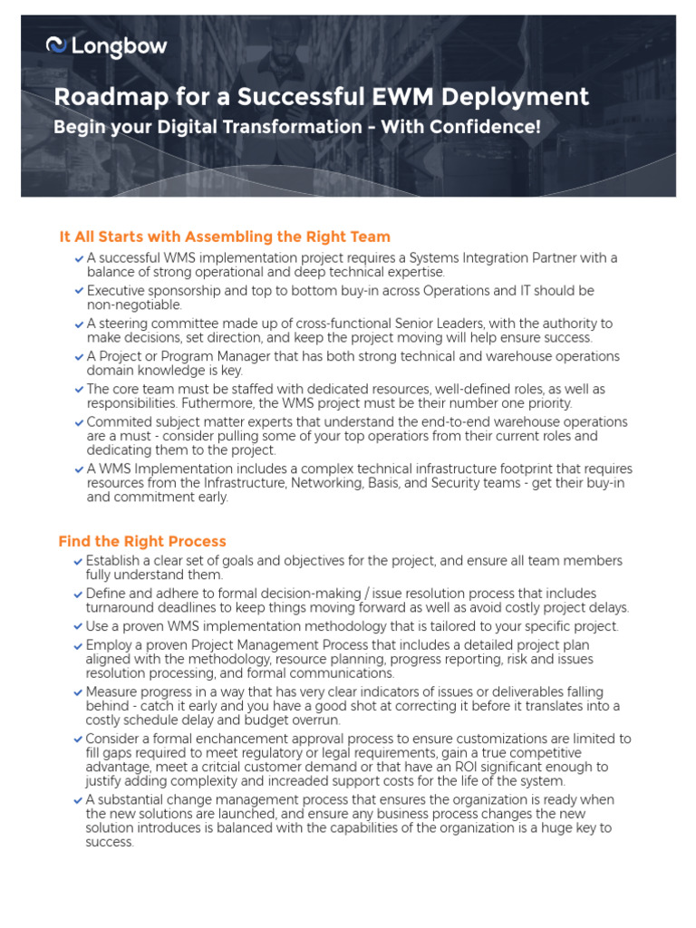WP SAP Roadmap For A Successful EWM Deployment | Download Free PDF ...