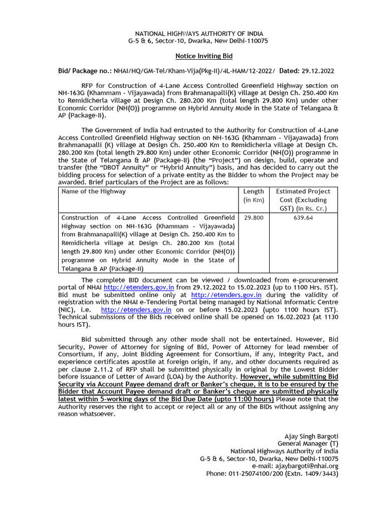 NIT PKG II | PDF | Cheque