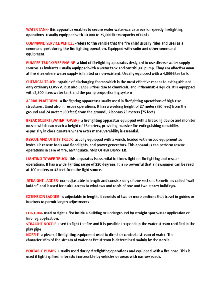 Fire Tools and Equipment | PDF | Fire Engine | Firefighting