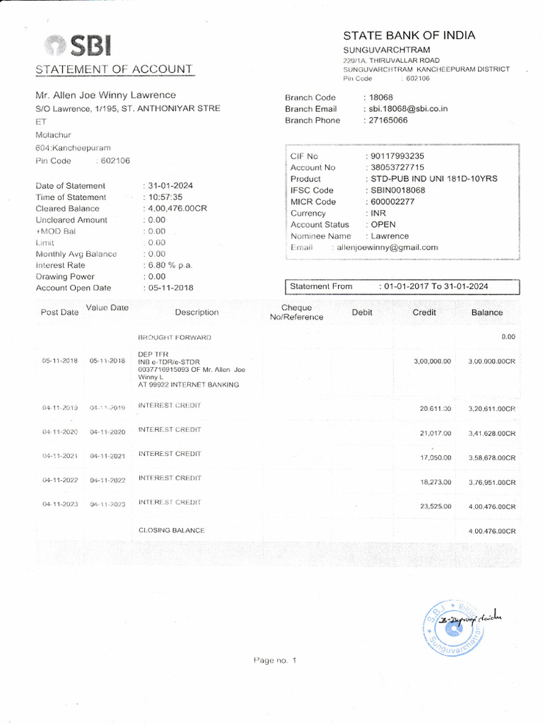 Financial Proof | PDF