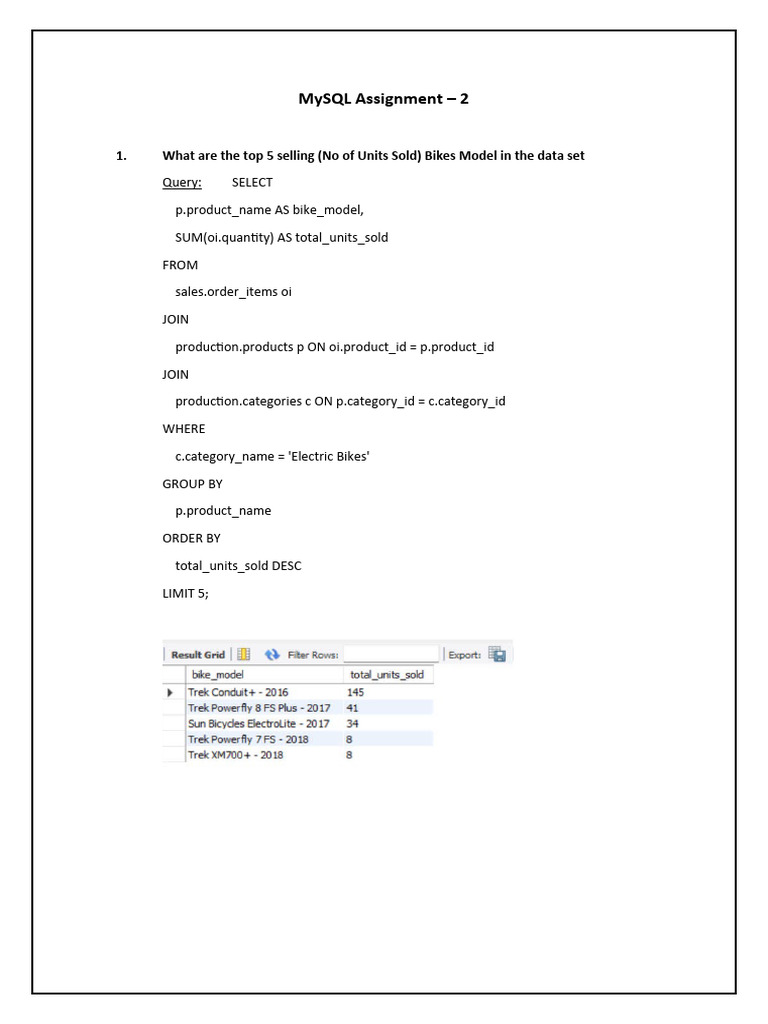 MySQL Assignment 2 | PDF