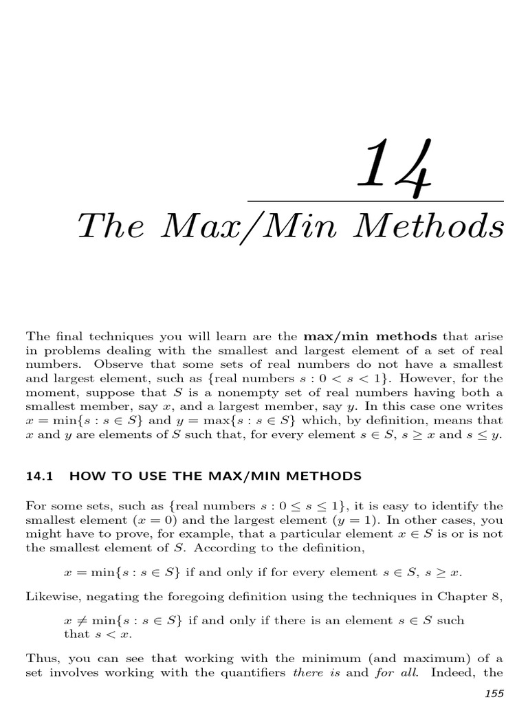 Bab 14 - The Max or Min Methods | PDF | Real Number | Mathematical Proof