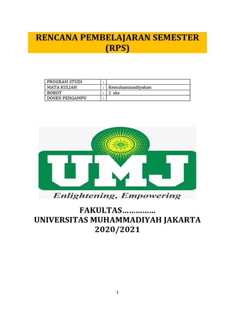 Rps Kemuhammadiyahan (Aik 4) | PDF
