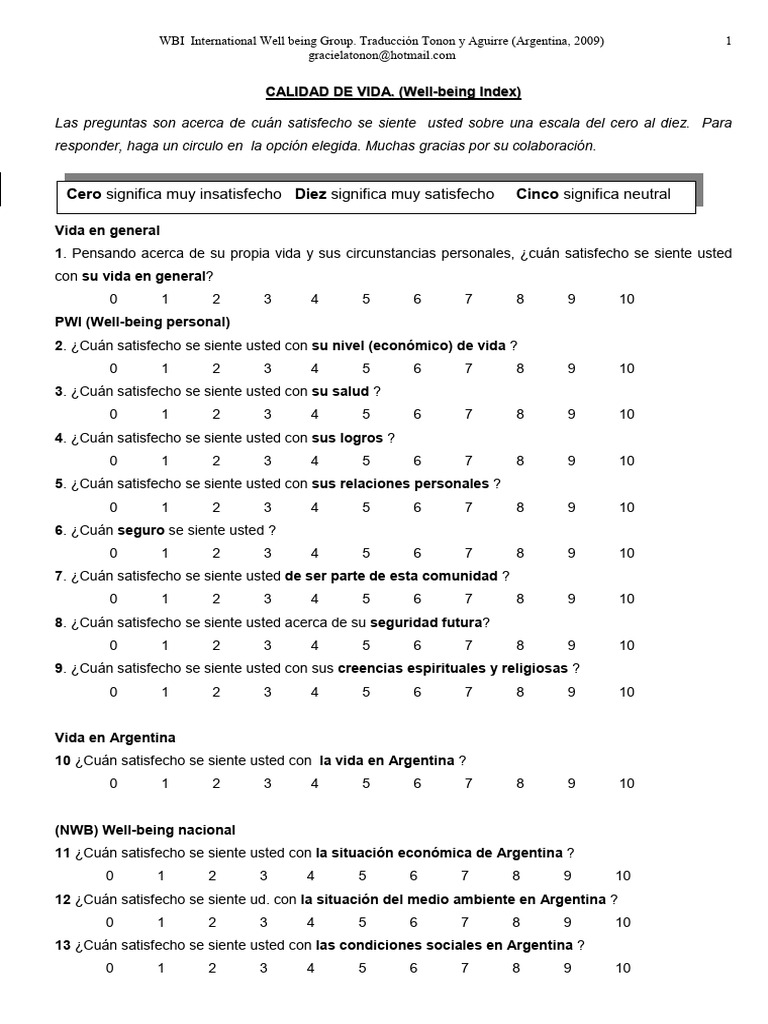 Encuesta de Bienestar en Argentina | PDF | Estilo de vida