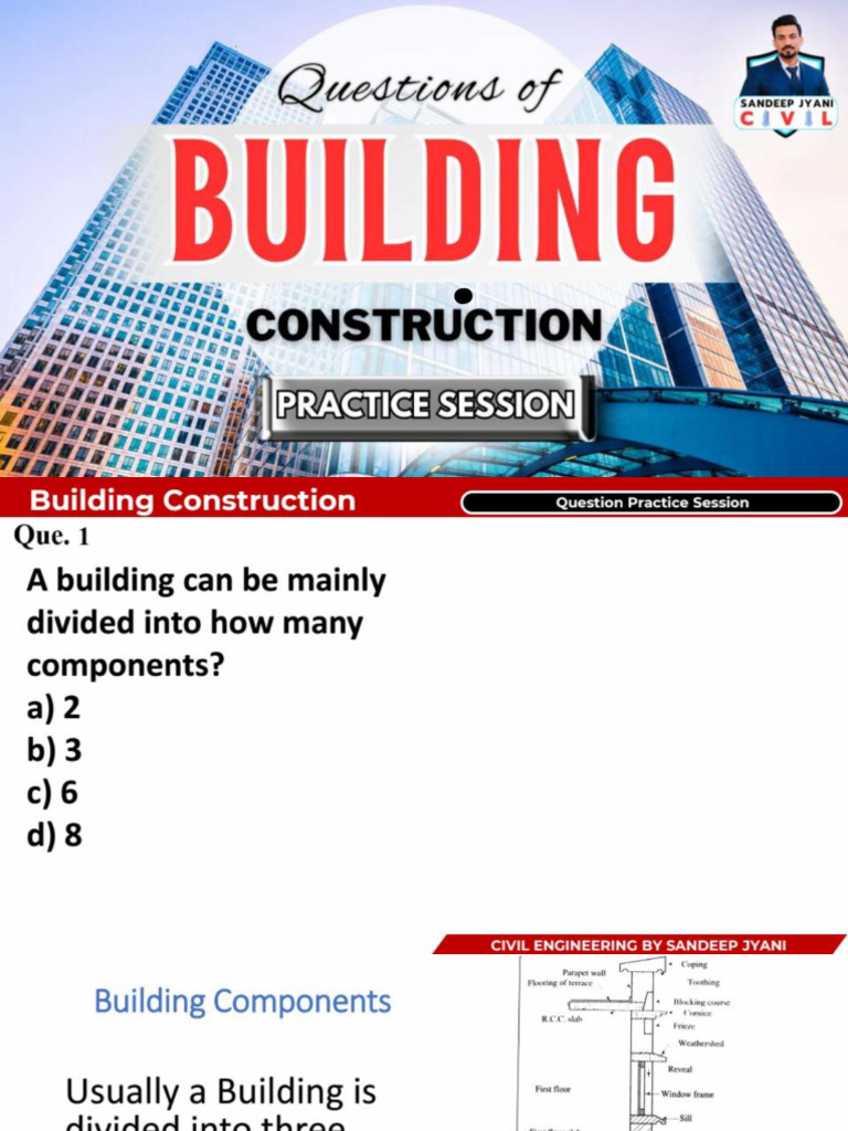 Building Construction MCQs by Sandeep Jyani | PDF