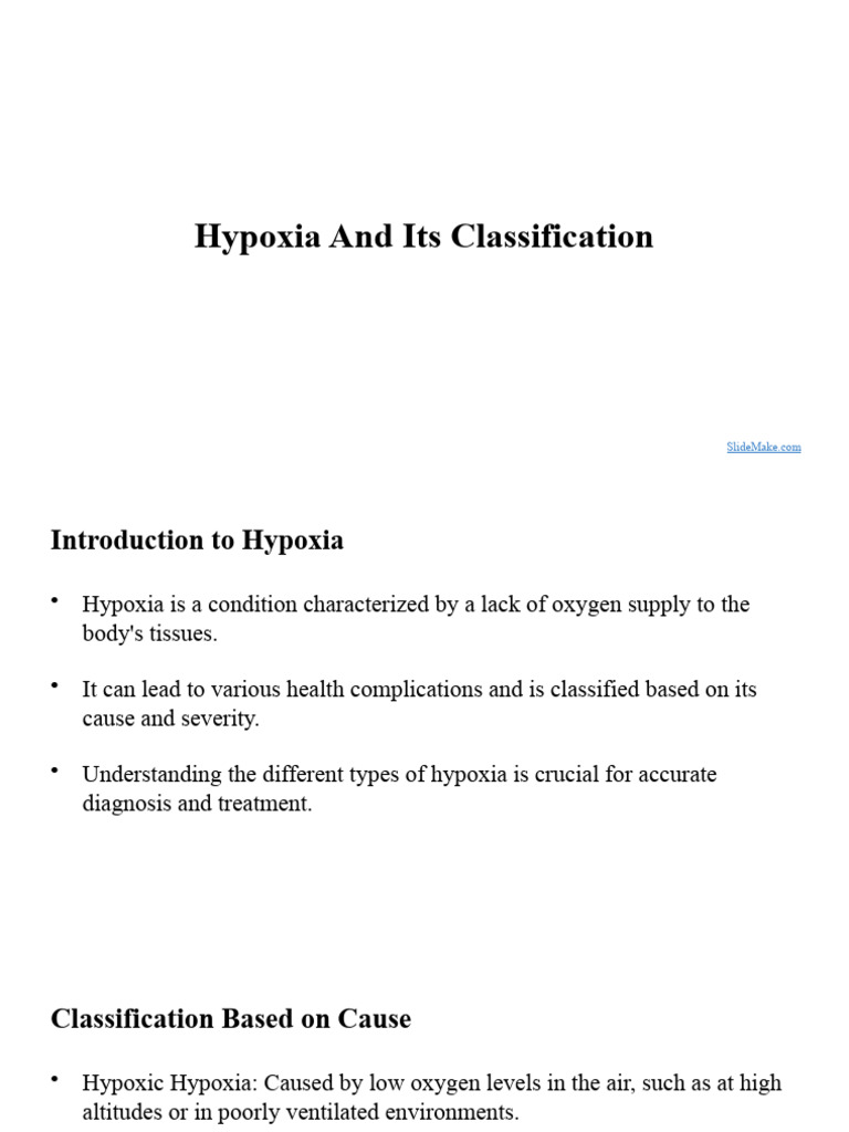 Hypoxia and Its Classification | PDF | Anemia | Blood