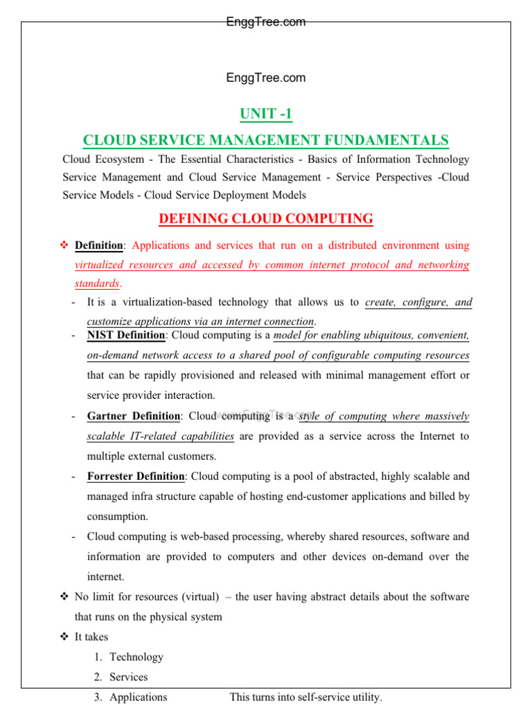 CCS336 Cloud Services Management Lecture Notes 2 | PDF | Cloud ...