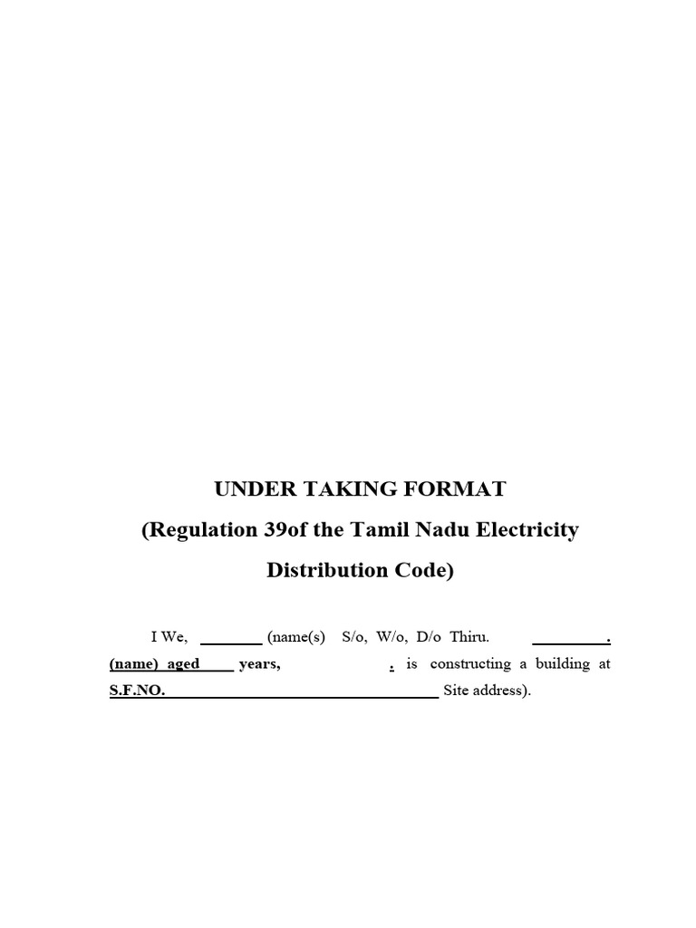Temp Undertaking | PDF