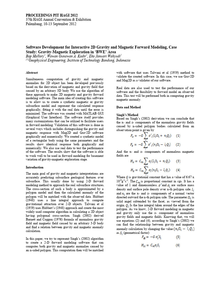 2D Gravity-Magnetic Modeling Software | PDF | Software | 2 D Computer Graphics