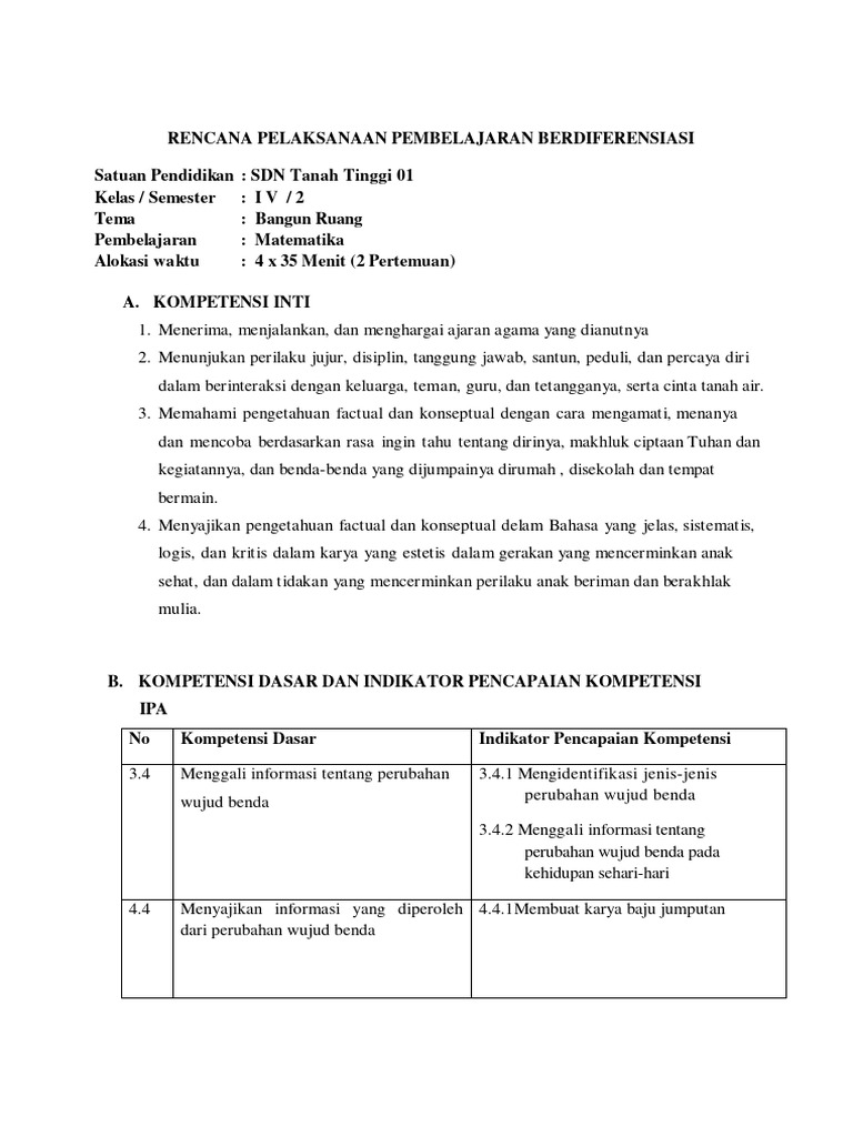 Kurikulum Merdeka - RPP Pembelajaran Berdiferensiasi | PDF | Karier & Perkembangan