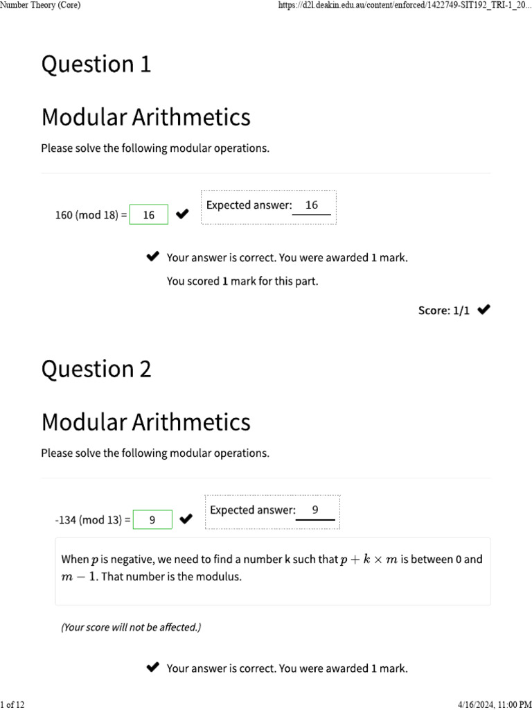 Number Theory Course Content | PDF