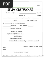 Study Certificate Kannada Format | PDF