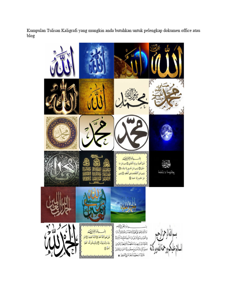 Kumpulan Gambar Kaligrafi Islami | PDF