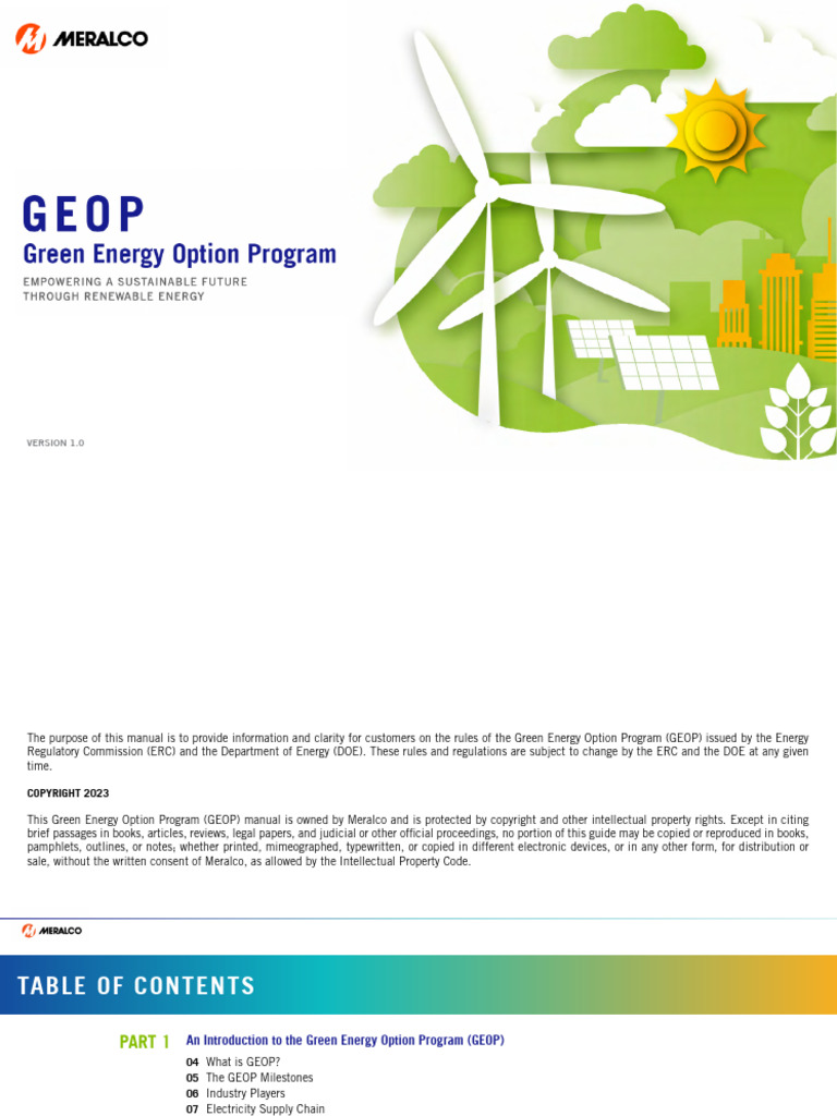 Meralco Geop Manual 2023 Final 06.21 | PDF | Public Utility | Economies