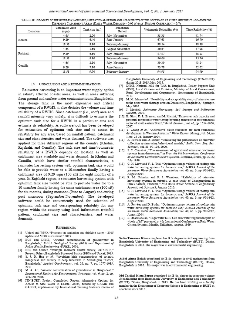 Rainwater Supply Tank Calculation Examed 6 | PDF | Water Supply | Natural Environment