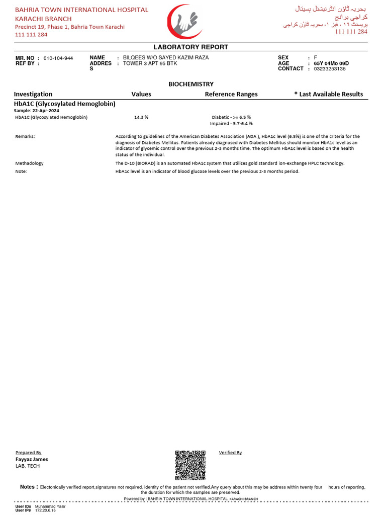 Biochemistry Investigation Values Reference Ranges Last Available ...