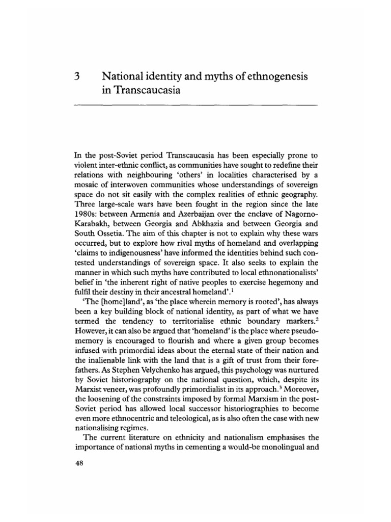 National Identity and Myths of Ethnogenesis | PDF | Georgia (Country ...