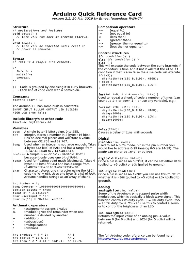 Arduino QRC v2 - 1 | Download Free PDF | Integer (Computer Science) | Bit