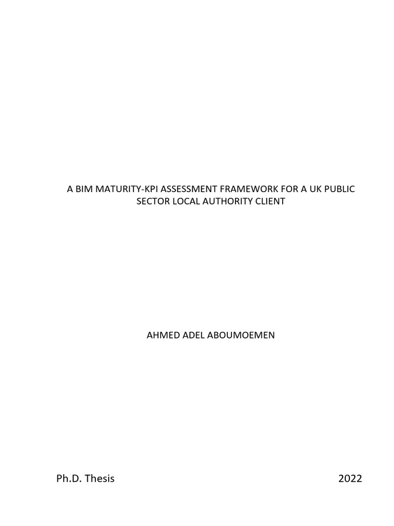 A BIM Maturity-KPI Assessment Framework For A UK Public Sector Local ...