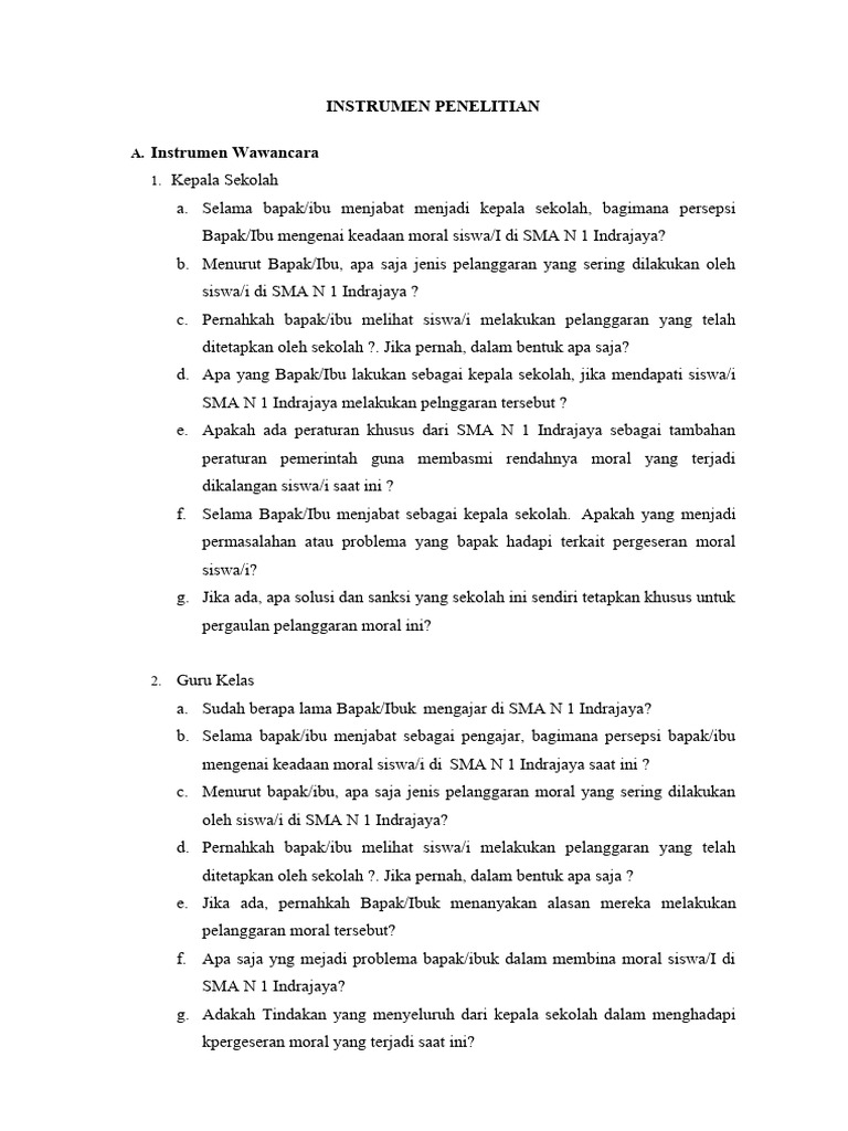 Instrumen Penelitian | PDF | Karier & Perkembangan | Pengembangan Diri