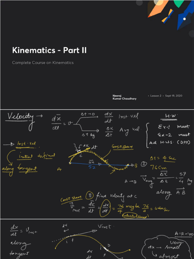 Kinematics Part II With Anno | PDF