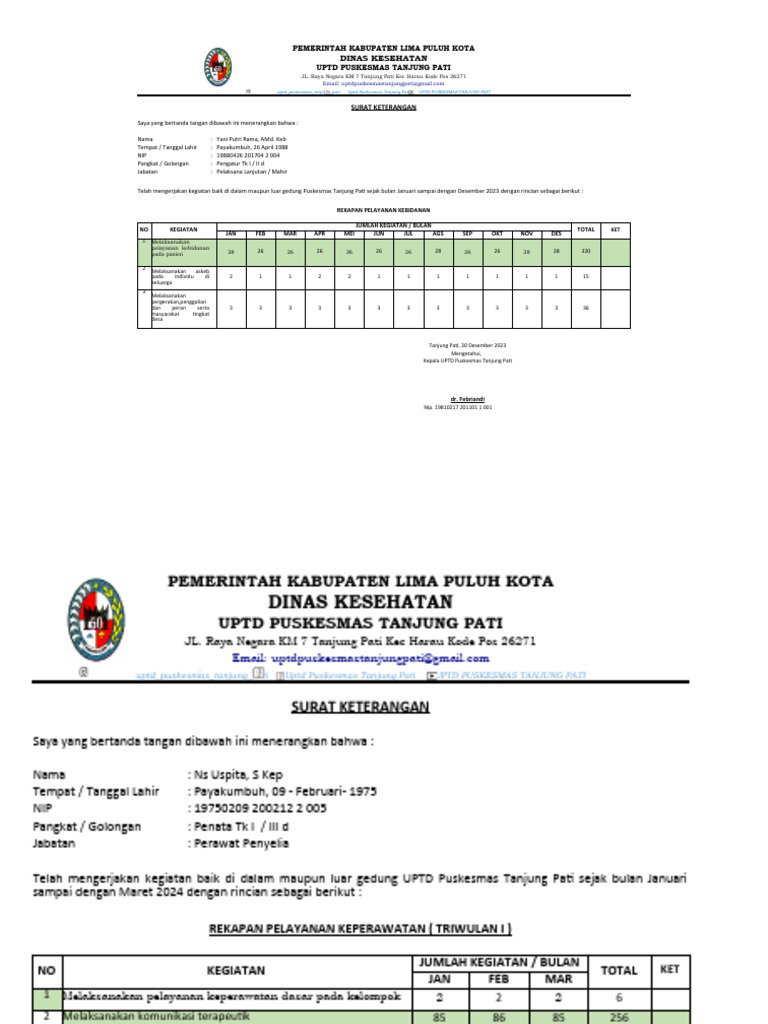 Blanko Rekapan Pelayanan E-Kinerja | PDF