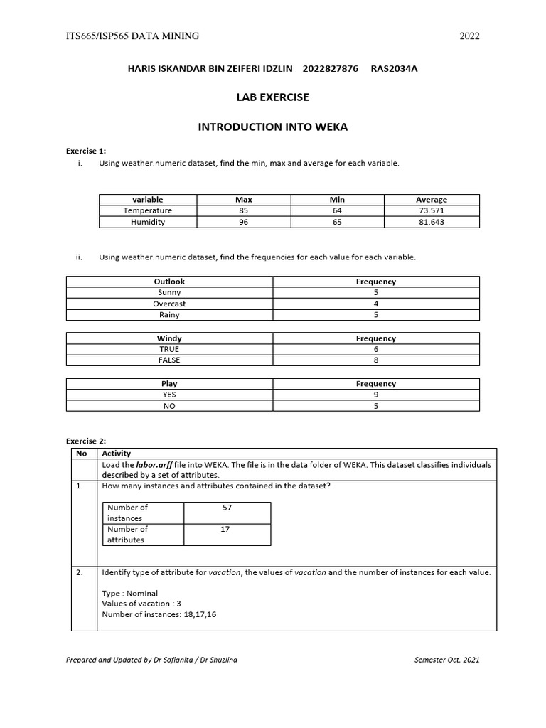 WEEK 1 - 2 - Intro To WEKA | PDF | Computing