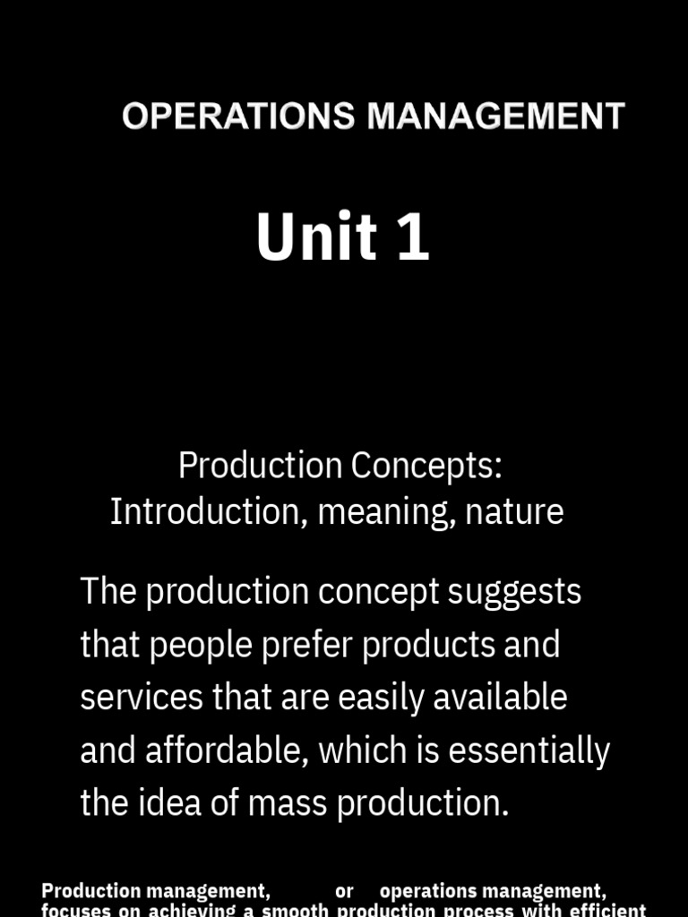 Production and Operations Management Guide | PDF | Operations ...