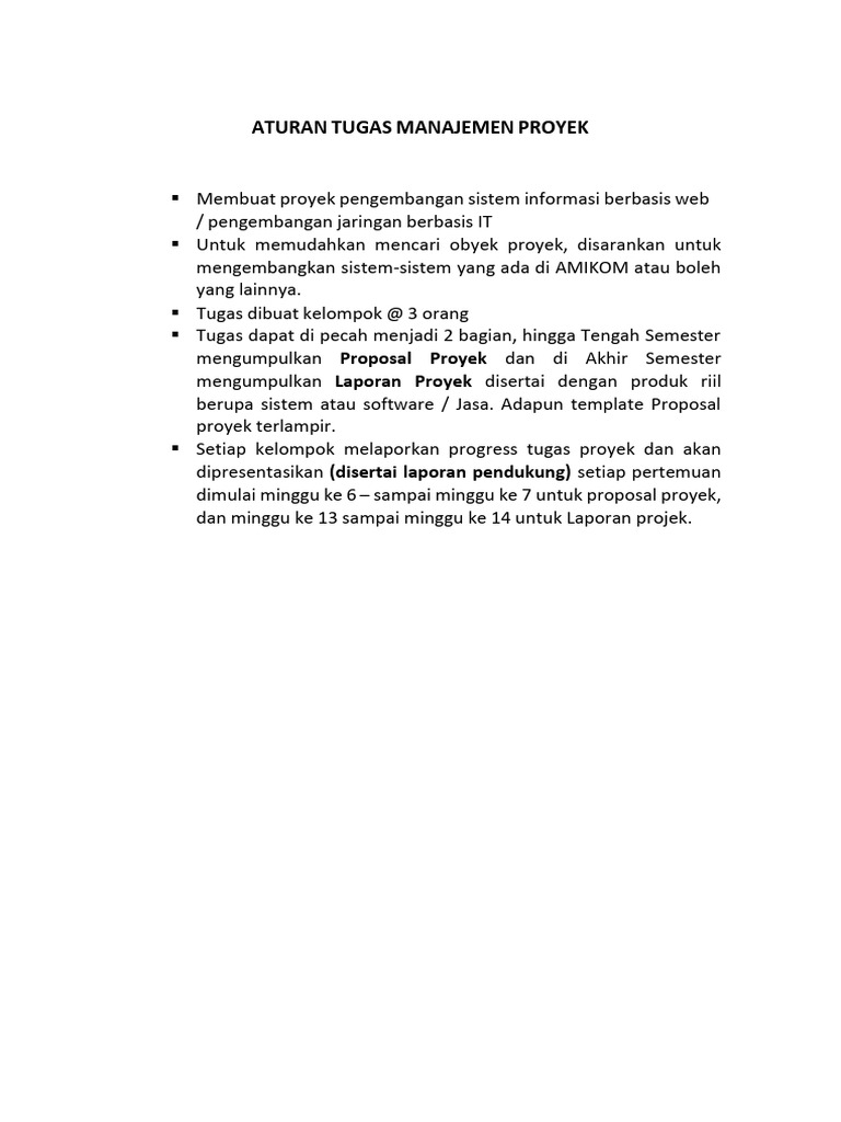 ATURAN TEMPLATE (TUGAS PROPOSAL PROJECT IT) New | PDF | Seni ...