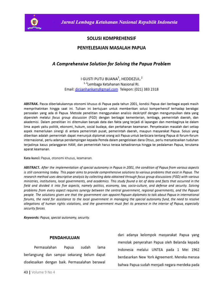 Konflik Papua | PDF | Ilmu Sosial | Sains & Matematika