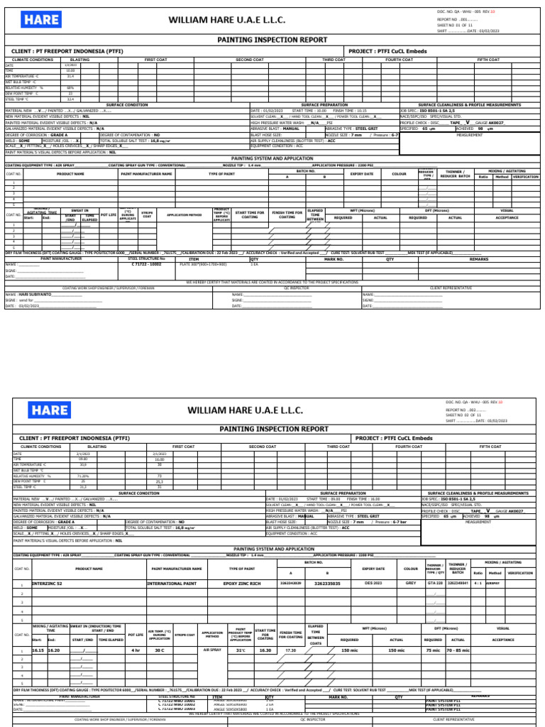 PAINT REPORT BATCH 1 | PDF | Paint | Corrosion