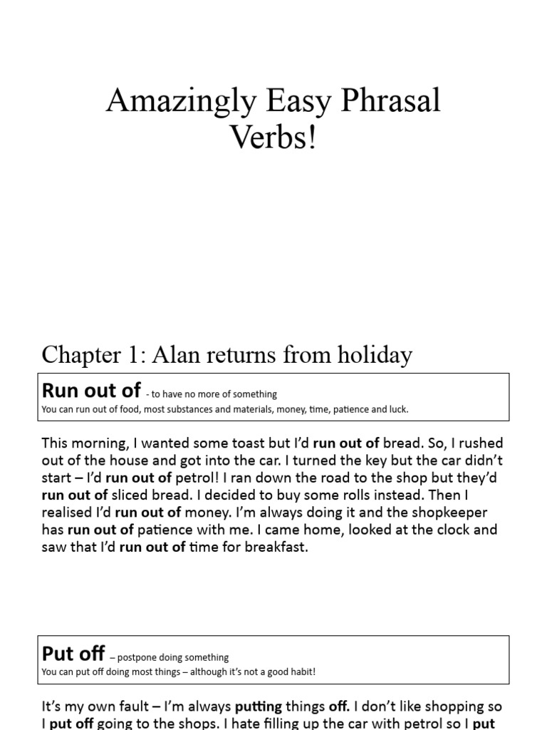 Phrasal Verbs for ESL Learners | PDF