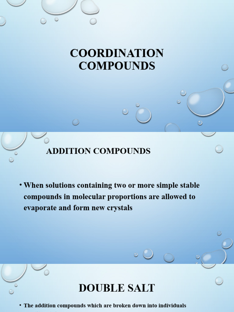 Coordination Compounds | PDF