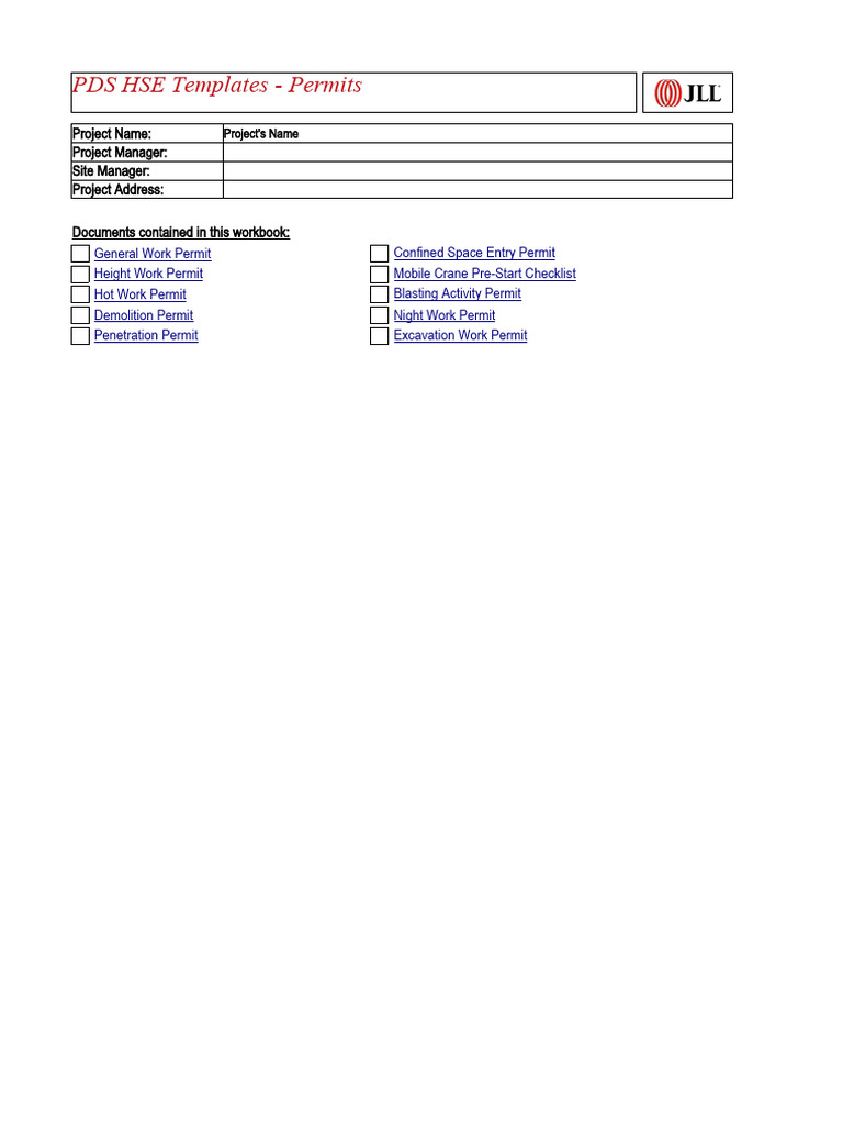 HSE Permit Templates | PDF | Personal Protective Equipment | Safety