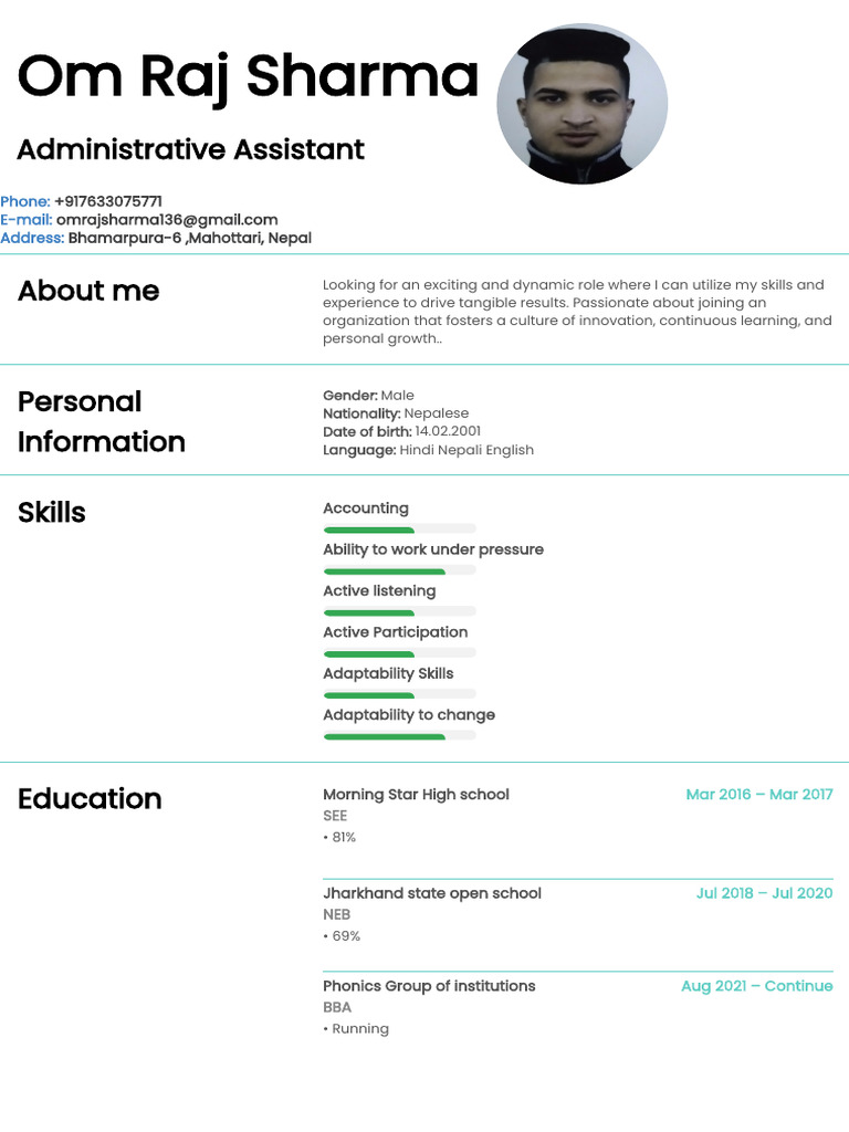 Om Raj Resume 15 | PDF