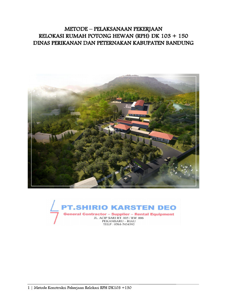 Metode Kerja Konstruksi Relokasi RPH DK 130 + 150 | PDF