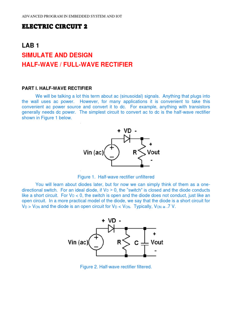 TH Mạch điện 2 - Lab 1 Rectifier | PDF | Rectifier | Electrical Network