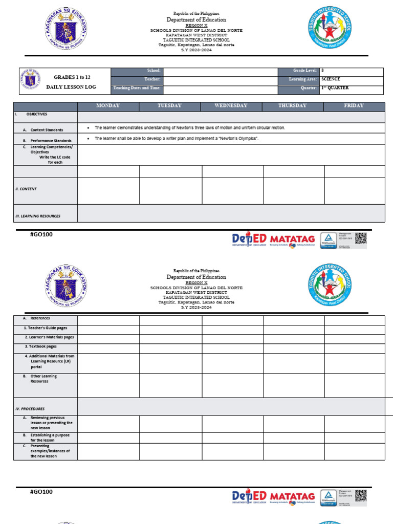 DLL TEMPLATE in All Subjects | Download Free PDF | Learning | Teachers