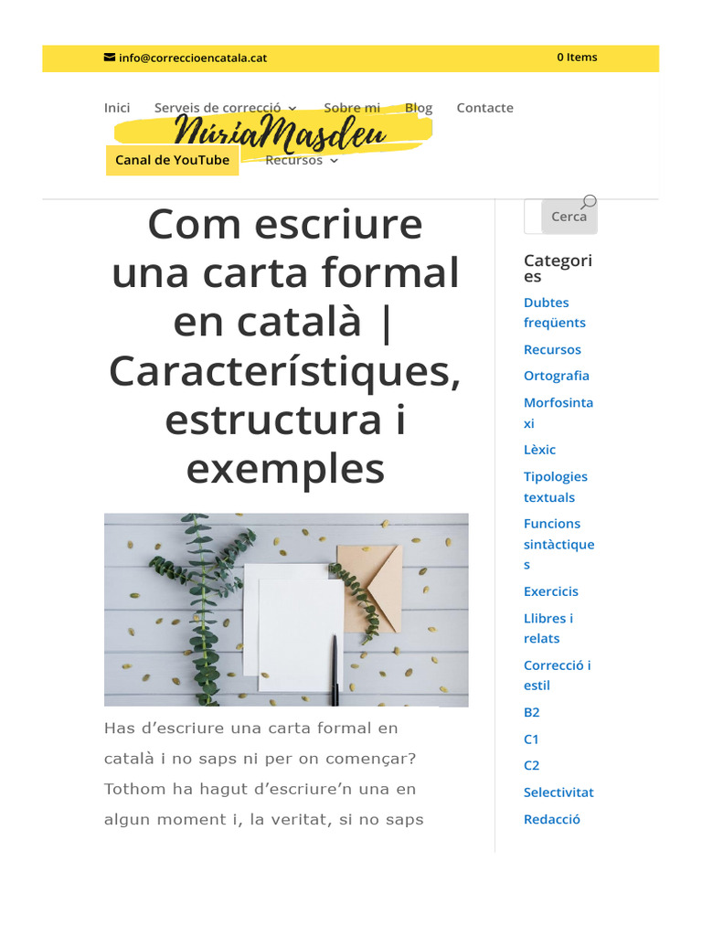 Com Escriure Una Carta Formal en Català - Característiques I Exemples | PDF