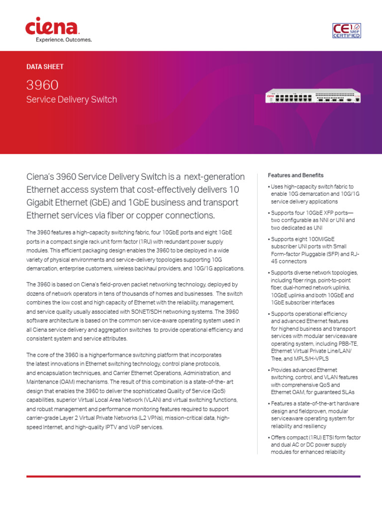 3960 Service Delivery Switch DS | PDF | File Transfer Protocol ...